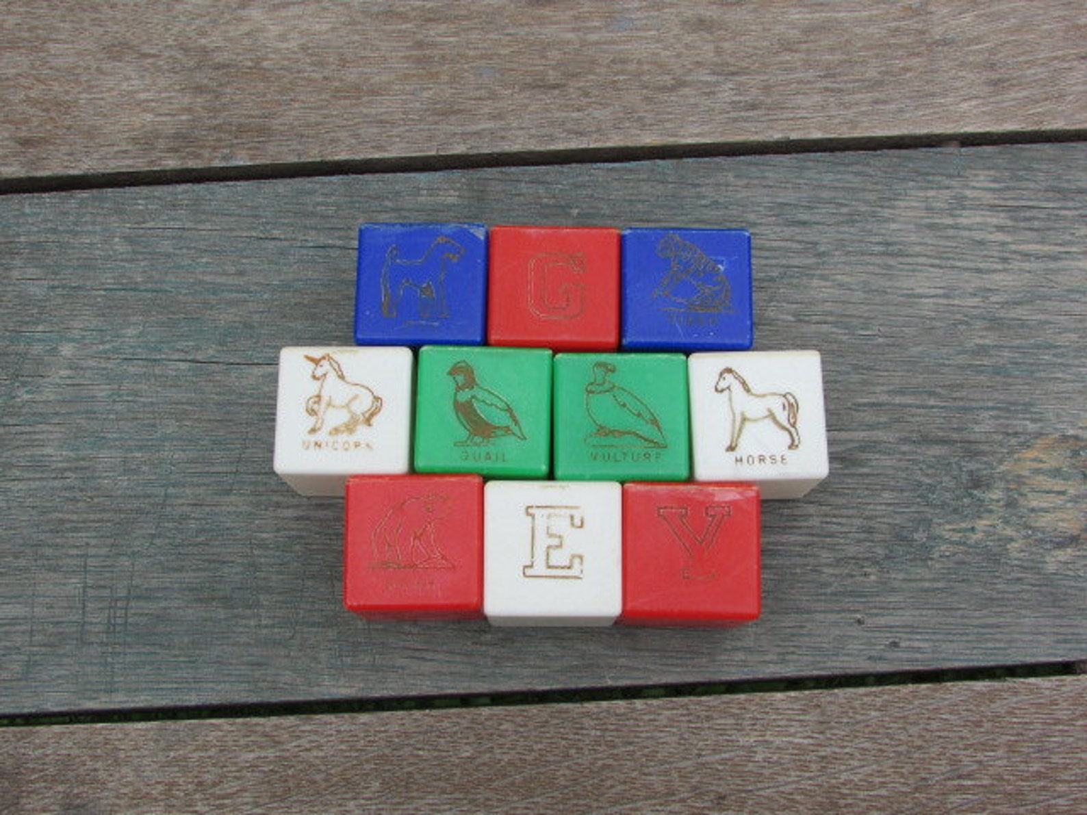 Vintage Plastic Alphabet Animal Blocks W/ Rattles - Etsy