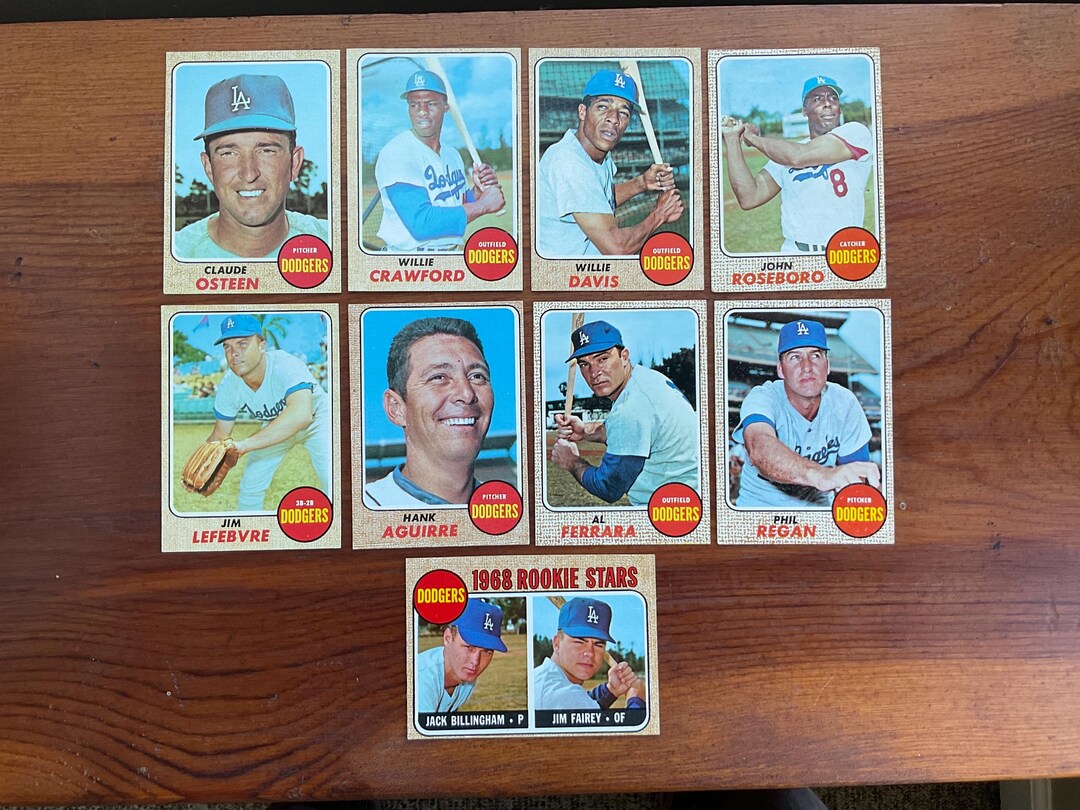 1968 Topps Los Angeles Dodgers Baseball Card Lot of (9) Roseboro Davis ...