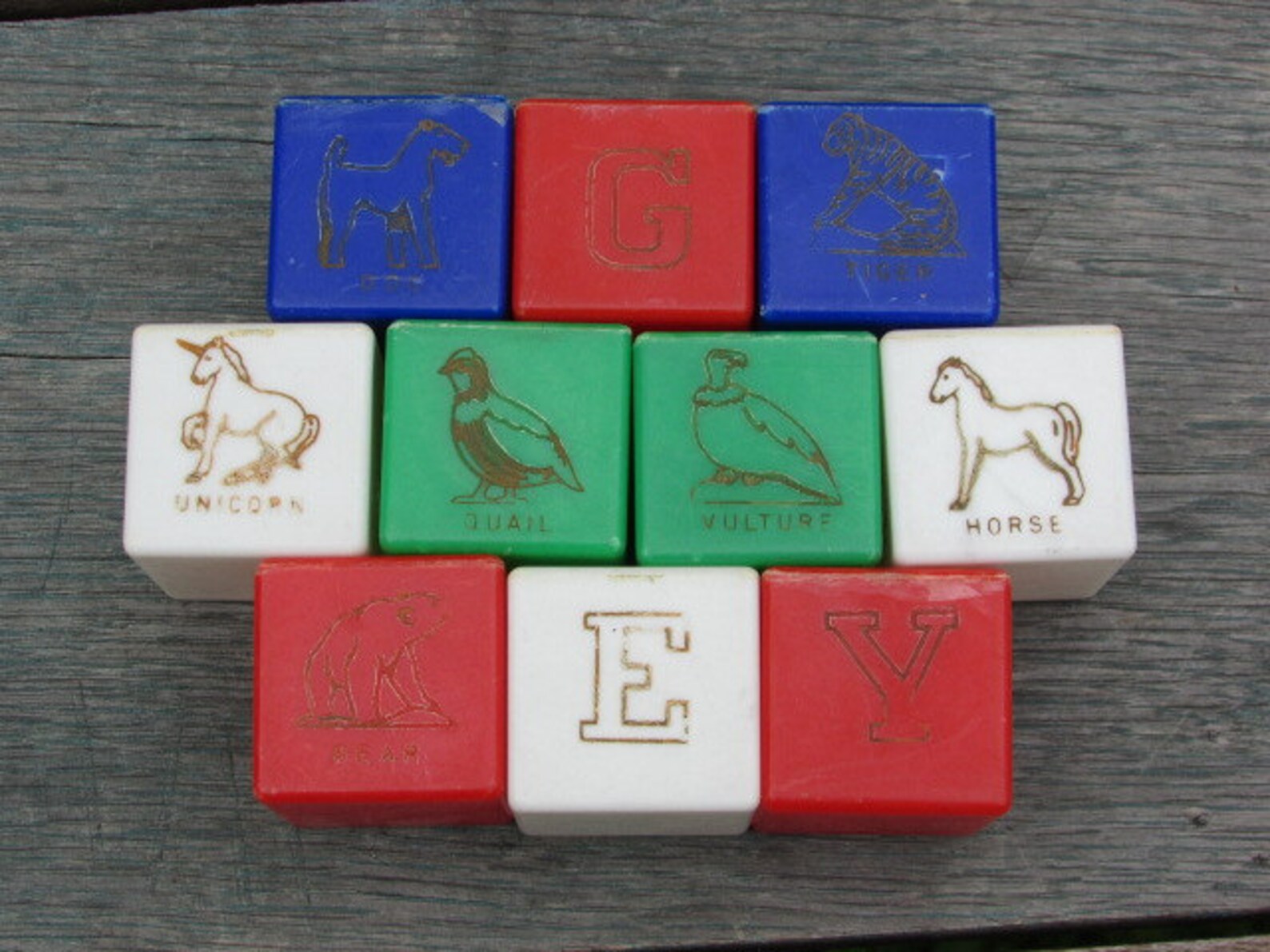 Vintage Plastic Alphabet Animal Blocks W/ Rattles - Etsy