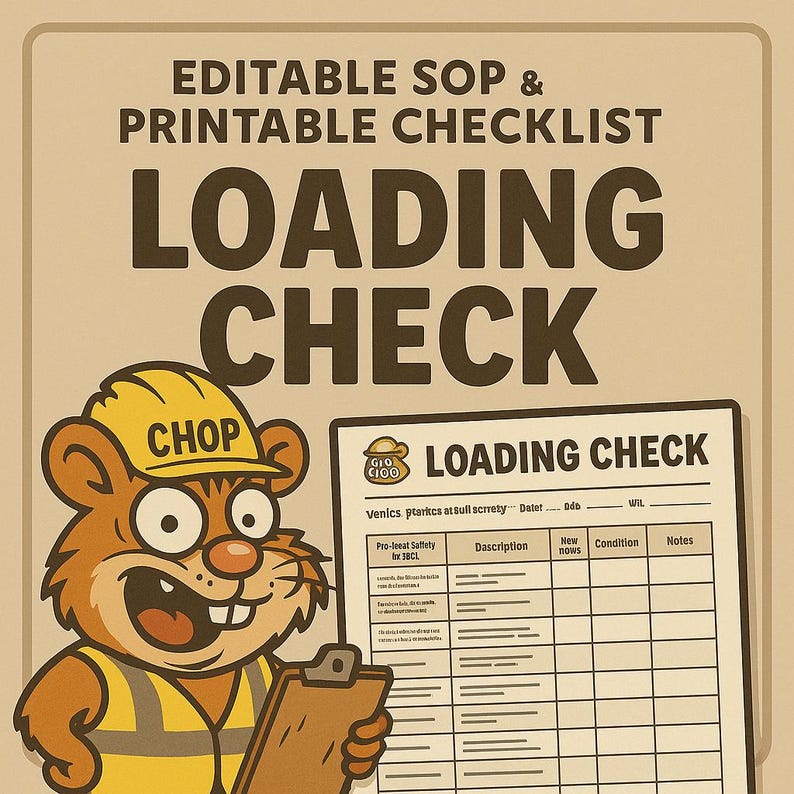 Editable Vehicle Load Check Sheet – Printable SOP | 32+ Pallet Slots ...