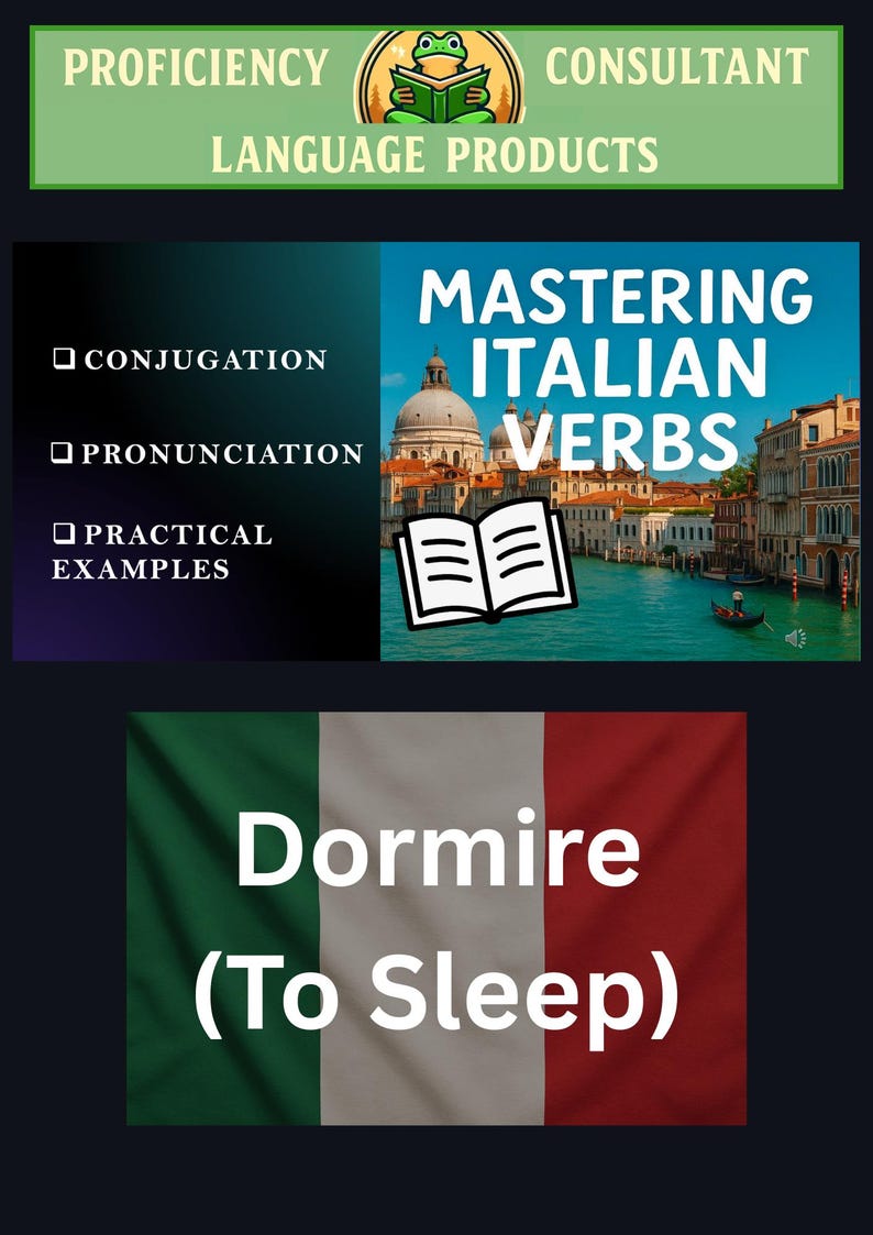 Italian Verb Dormire – Printable Conjugation for Beginners | PDF ...