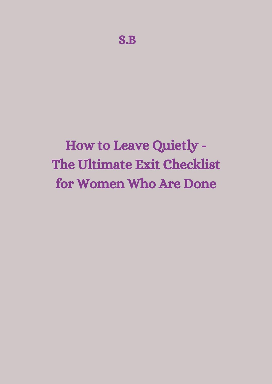 How to Leave Quietly - Printable Exit Checklist for Women - Etsy