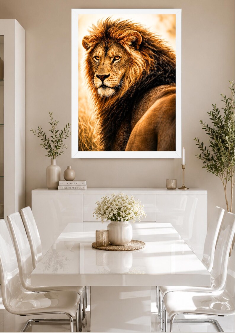 Poster of a Lion With an Intense Gaze – Majestic Wildlife Photography ...
