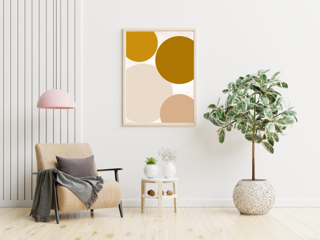 Abstract Boho Poster in Warm Earth Tones – Minimalist Wall Art, Mid ...