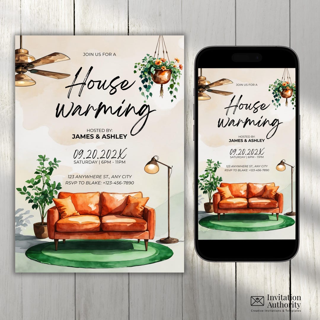 Editable Housewarming Invitation Template, Modern House Warming Invite ...