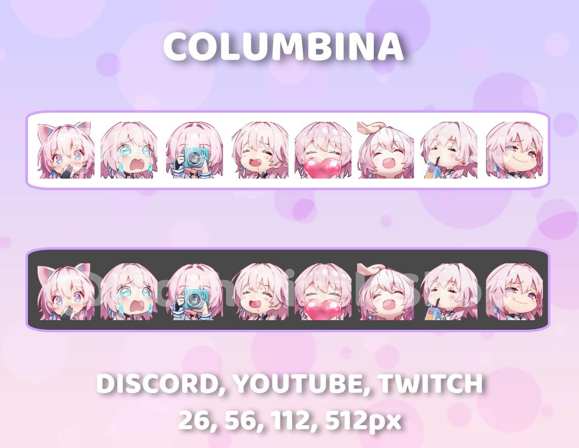 Honkai Star Rail Emotes: March 7th Chibi Emoji Set (digital Download ...