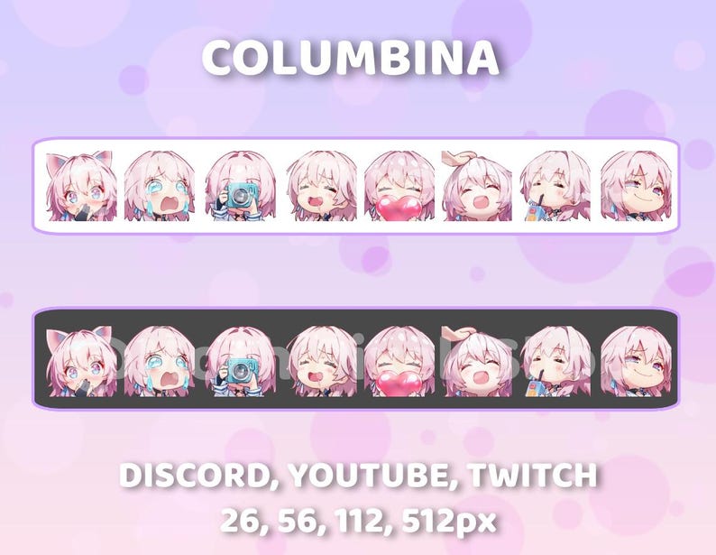Honkai Star Rail Emotes: March 7th Chibi Emoji Set (digital Download ...