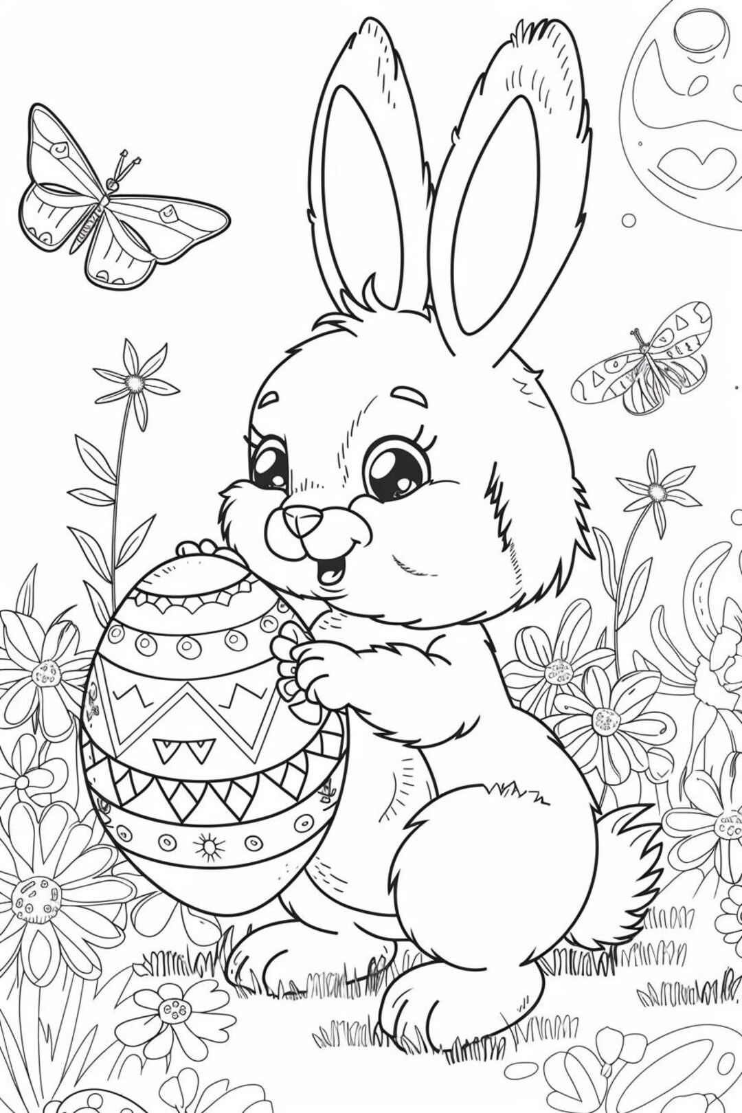 50 Easter Bunny Coloring Pages Printable PDF – Cute Spring Coloring ...