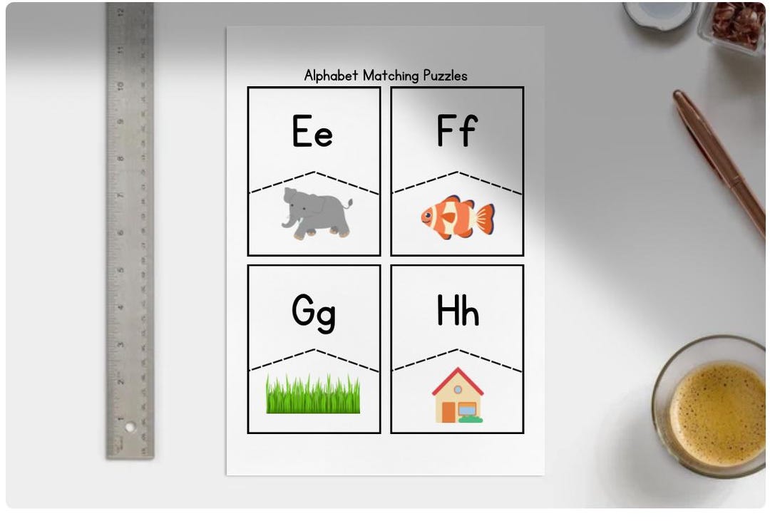 Printable Number & Alphabet Puzzle for Kids | Educational Learning Game ...