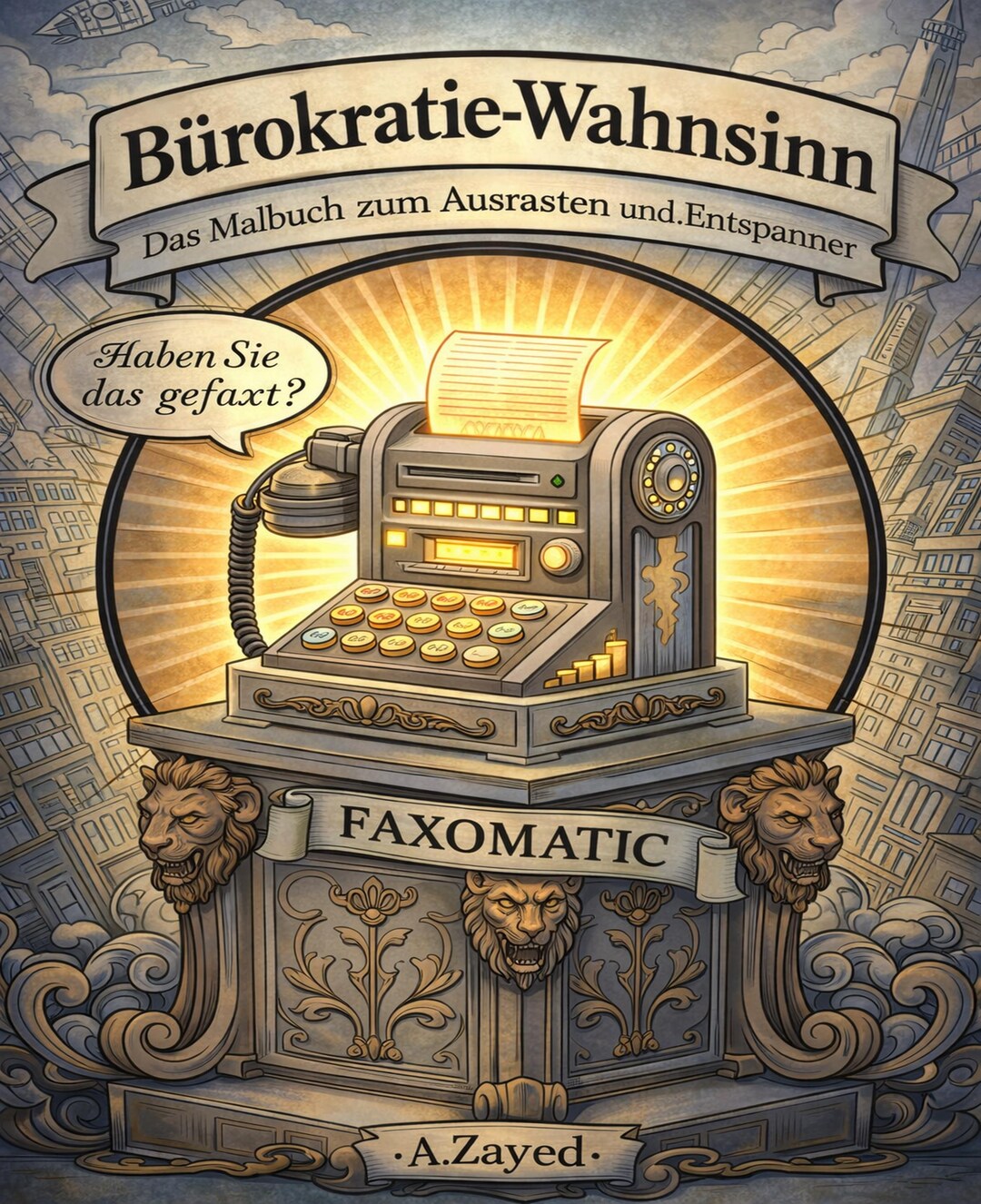 Bürokratie Wahnsinn Adult Coloring Book, Satirical Office Humor, Stress ...