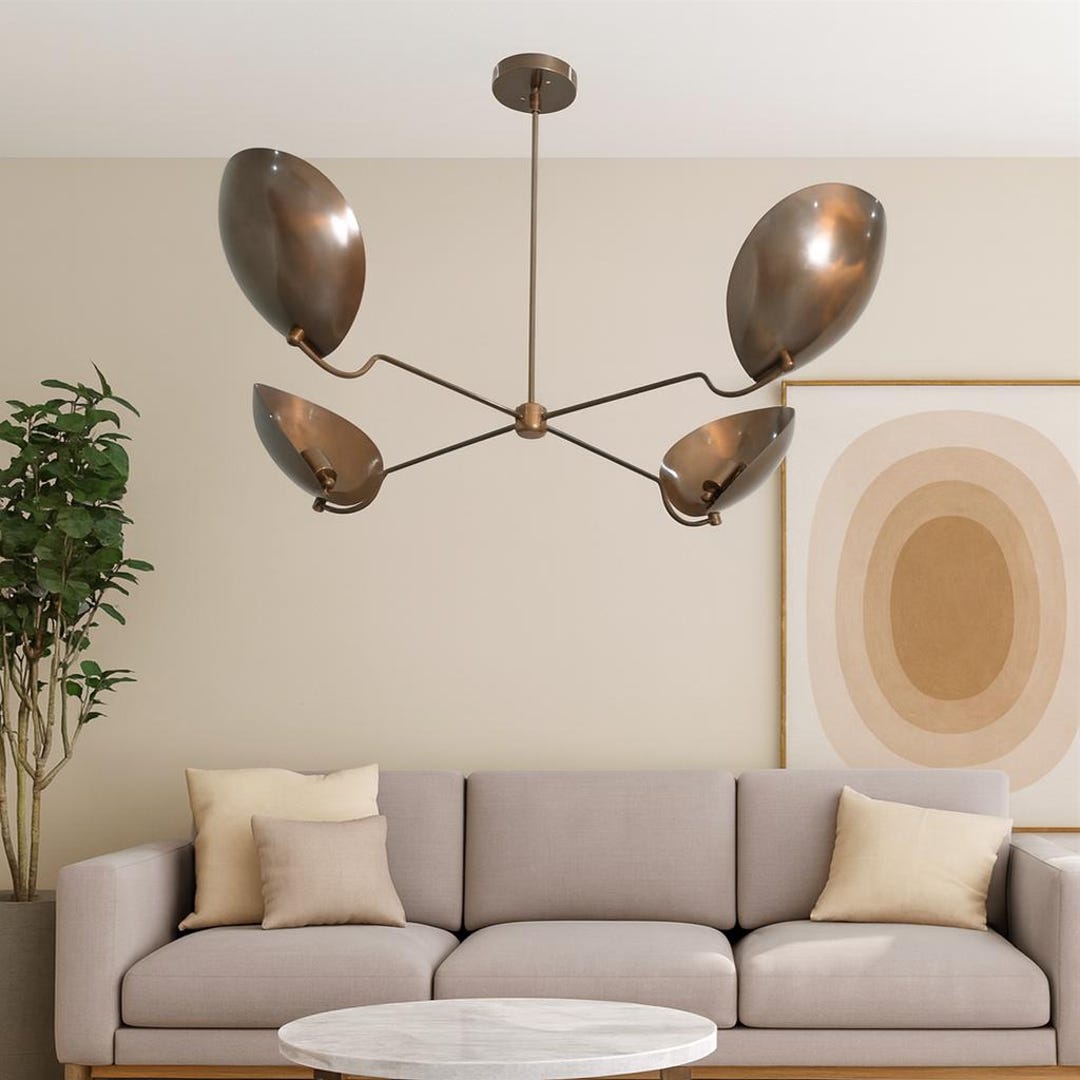 Vintage-inspired Brass Sputnik Chandelier – Handmade Mid-century ...