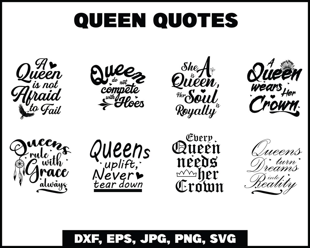 Buy Queen Quotes SVG Bundle, Motivational Women Quotes, Inspirational ...