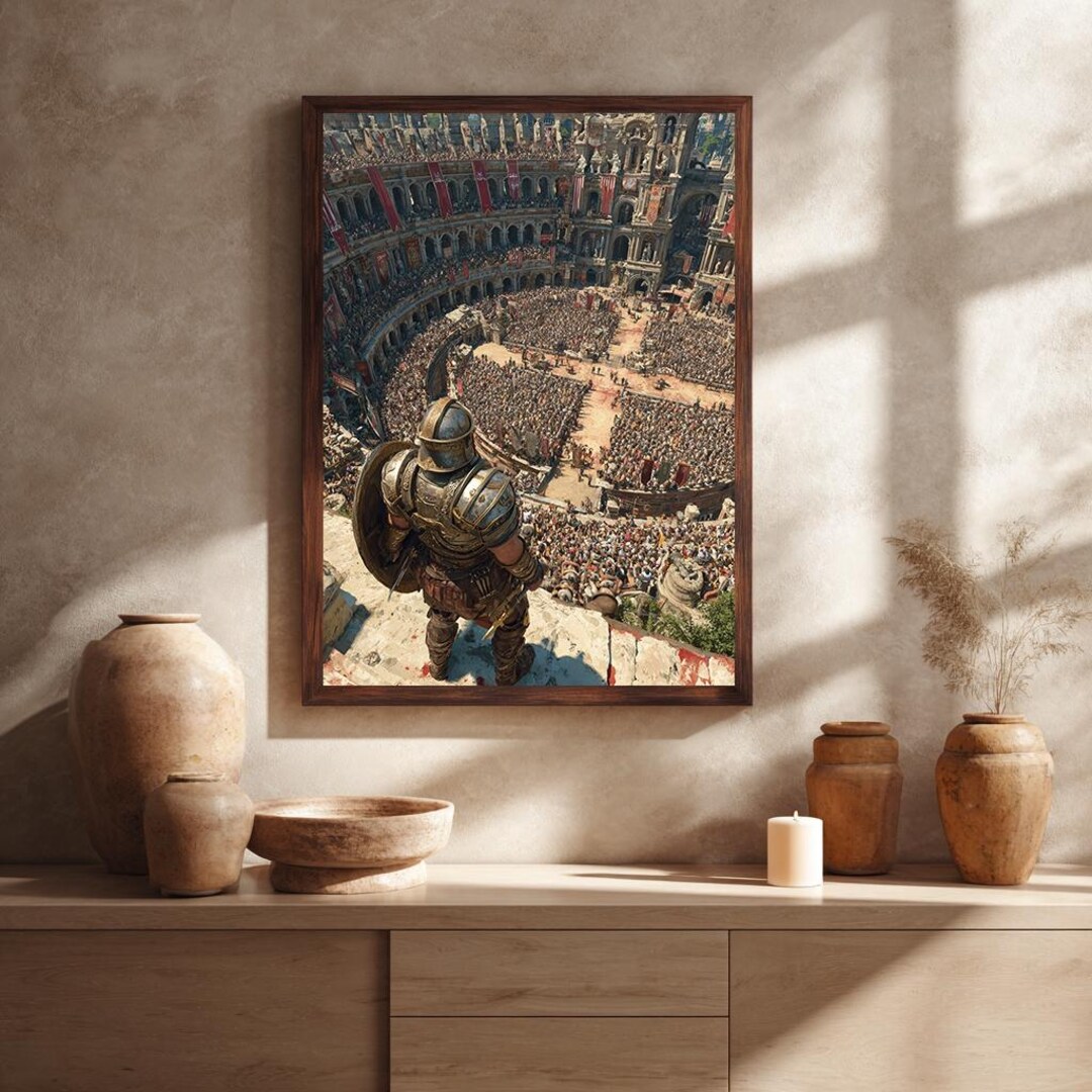 Epic Gladiator Arena Canvas Wall Art Featuring Ancient Roman Colosseum ...