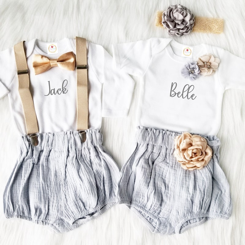 Twin Baby Boy and Girl Matching Outfits - Etsy