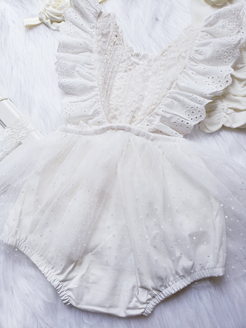 Boho chic off white baby girls romper BOHO Chic girl off | Etsy