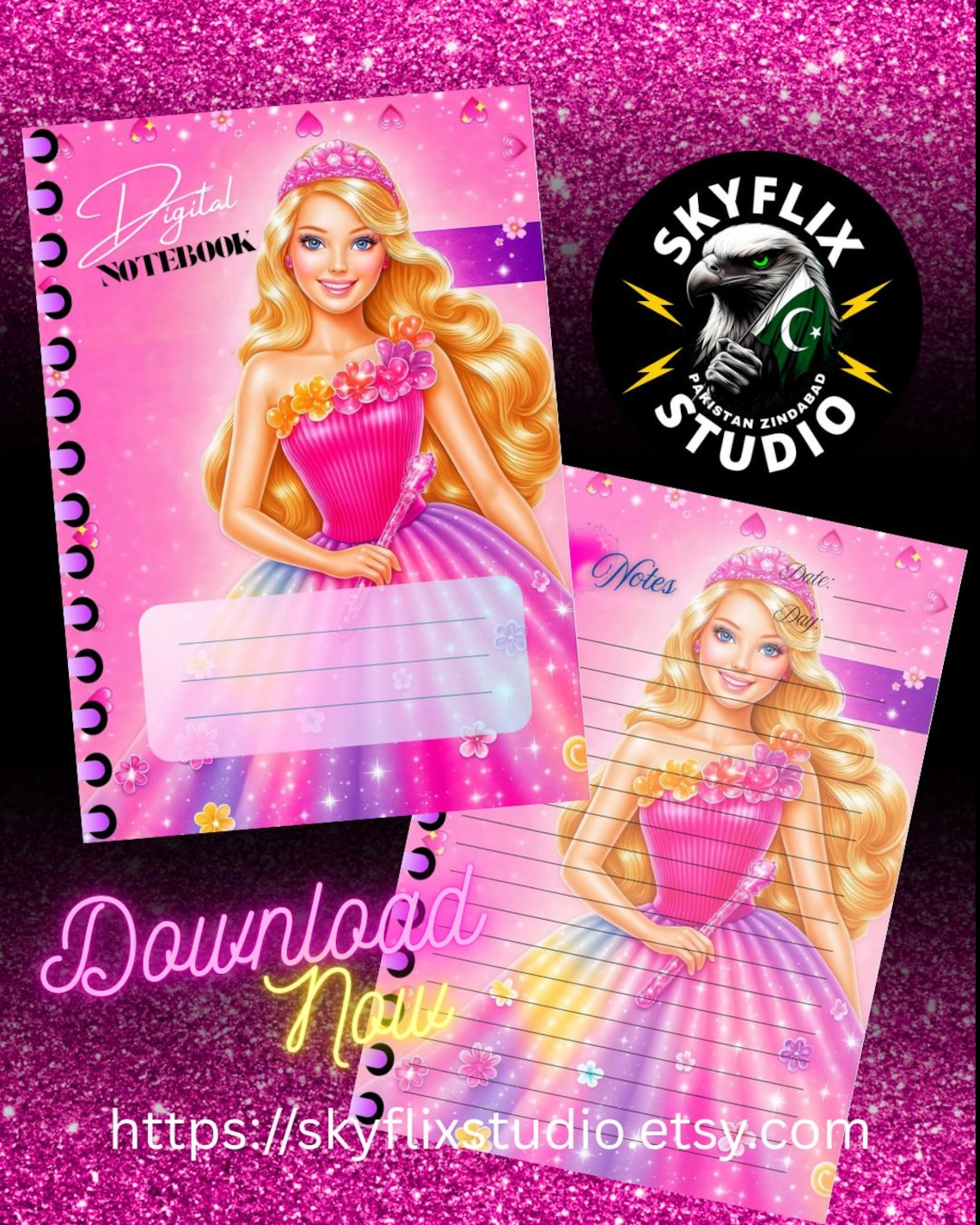 Barbie Aesthetic Digital Notebook | Pink Printable Journal | Retro 90s ...