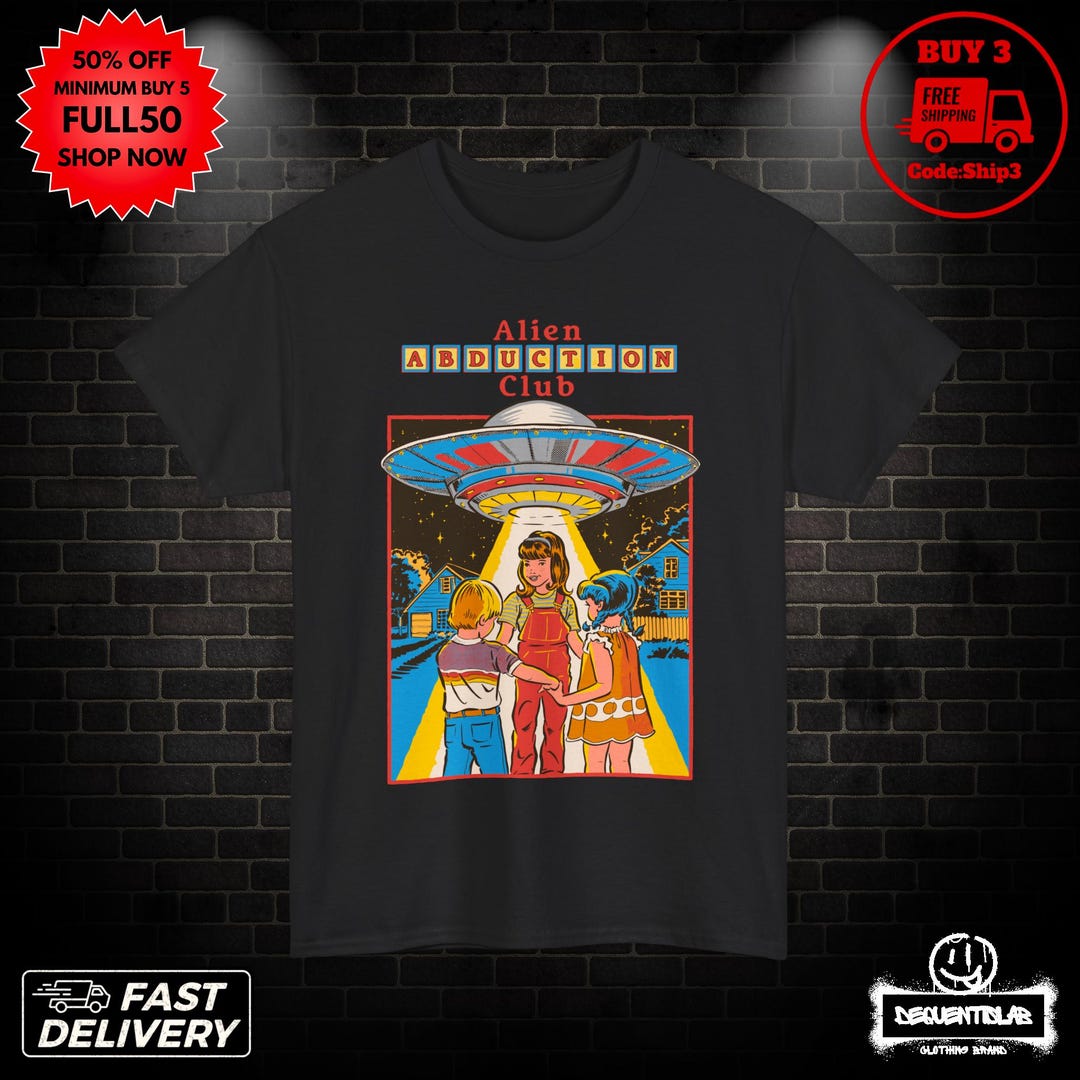 Alien Abduction Club Vintage Retro Comedy Funny Shirt, Brain Rot Shirt ...
