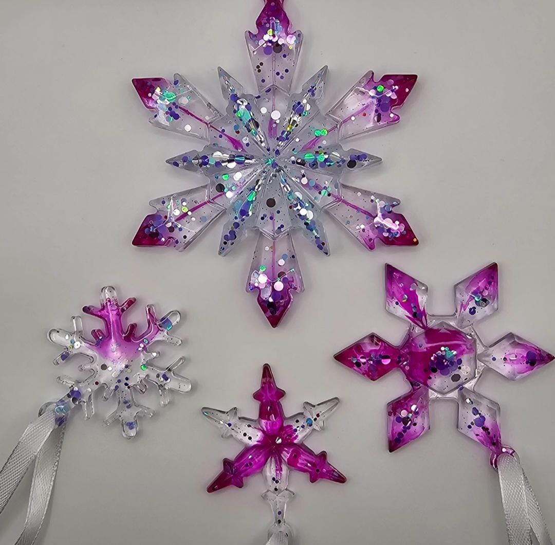 Christmas Sparkly Baubles - Pink & Pink Glitter - Etsy