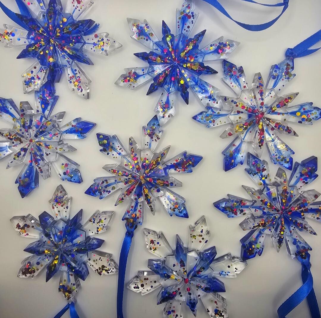 Christmas Sparkly Baubles - Blue & Glitter - Etsy