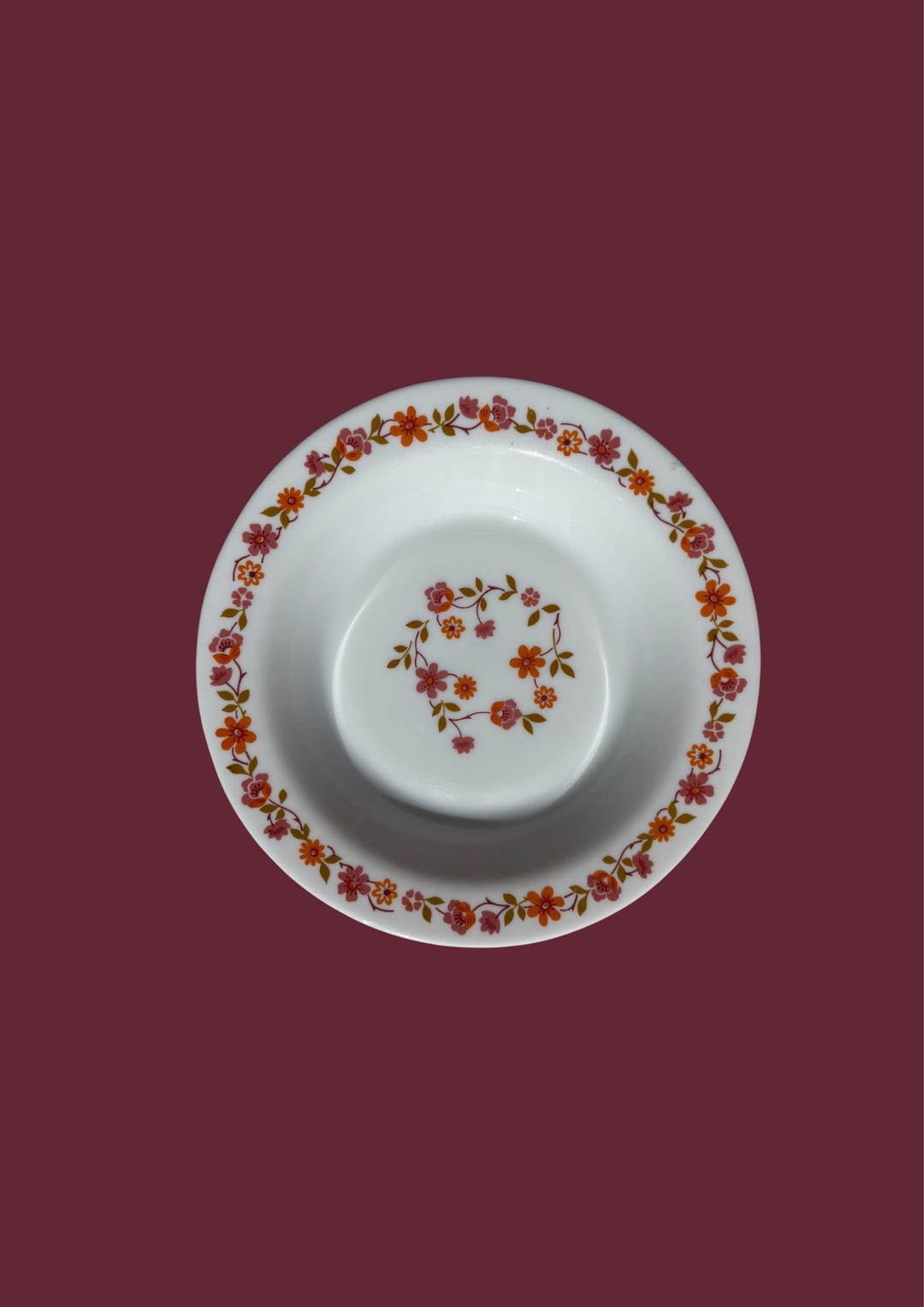 Arcopal Vintage Soup Plate – 70s Flower Pattern – Retro Tableware Made ...