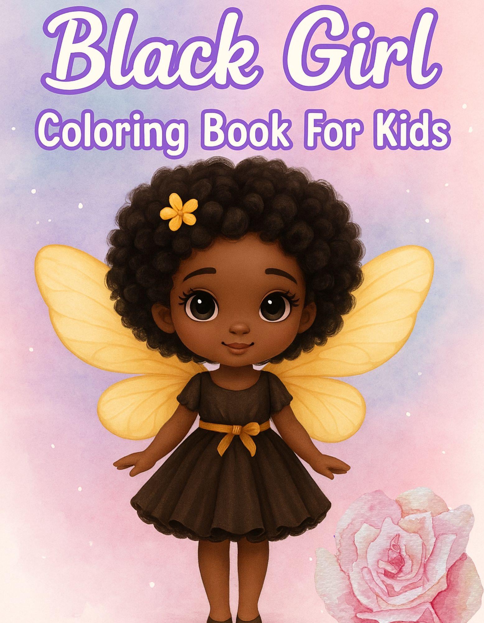 Black Girl Coloring Book for Kids – Cute Fairy Printable Pages, Afro ...