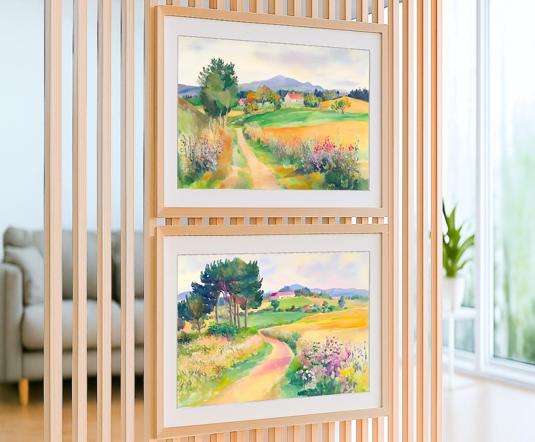 Tuscan Landscape Print Set: Rustic Farmhouse Wall Art (digital Download ...