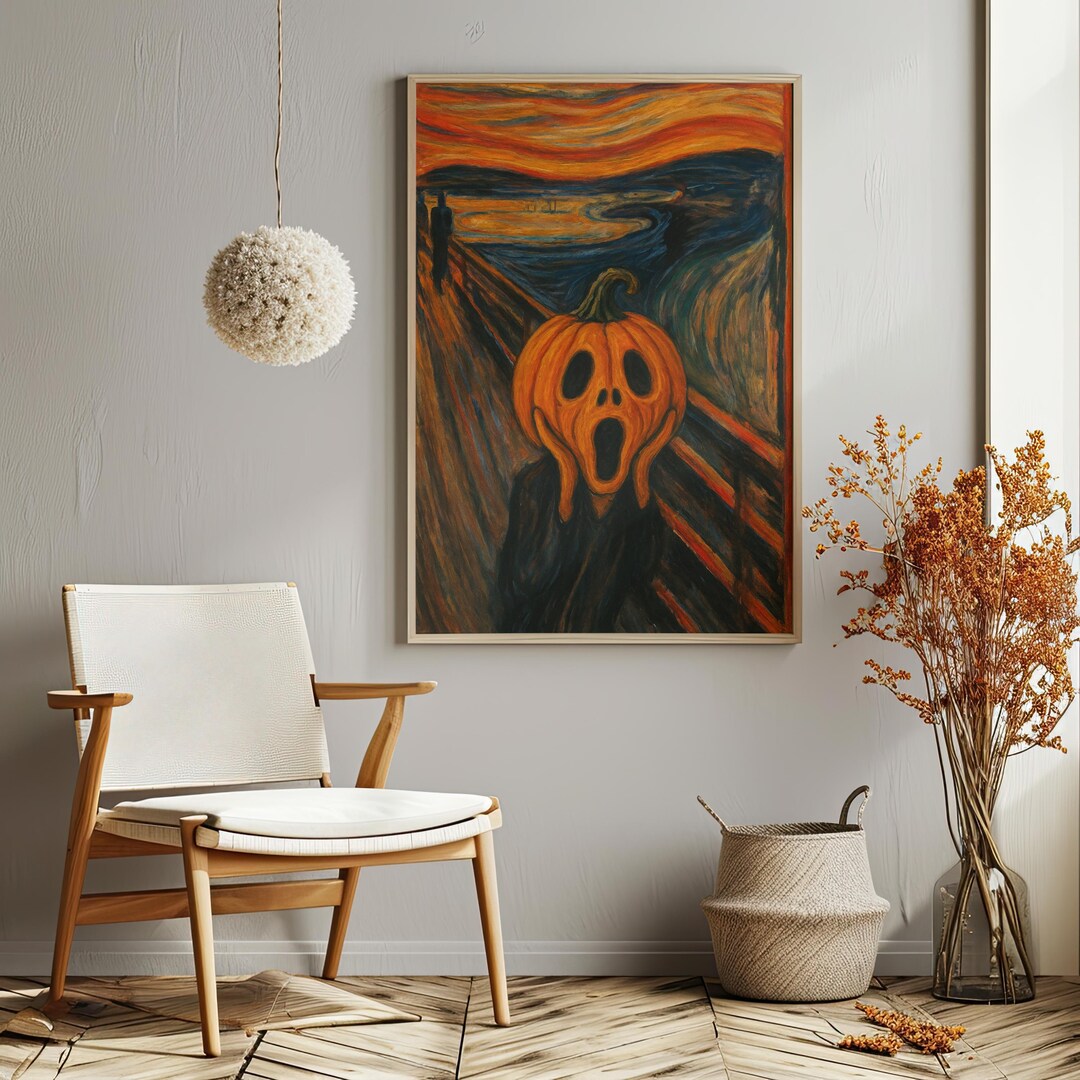 Halloween Pumpkin Art Poster: Munch Scream Inspired Fine Art Print - Etsy