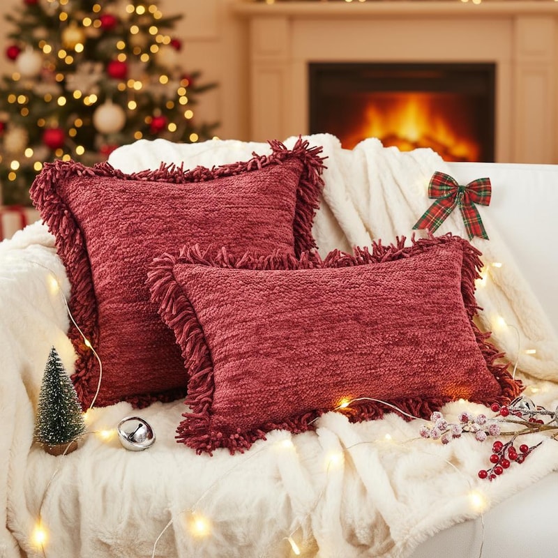 Chenille Throw Pillow Set - Etsy