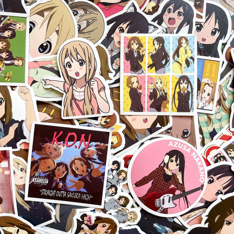 50pcs K-on Stickers, Japanese Cartoon Stickers, Cute Band Member ...