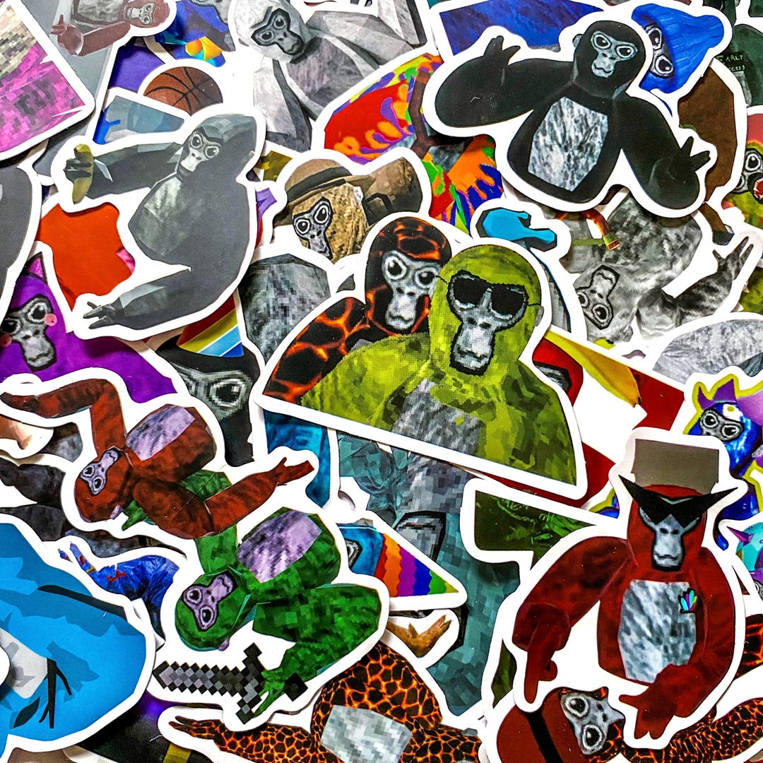 50pcs Cartoon Gorilla Stickers, Funny Ape Stickers, Cute Animal ...