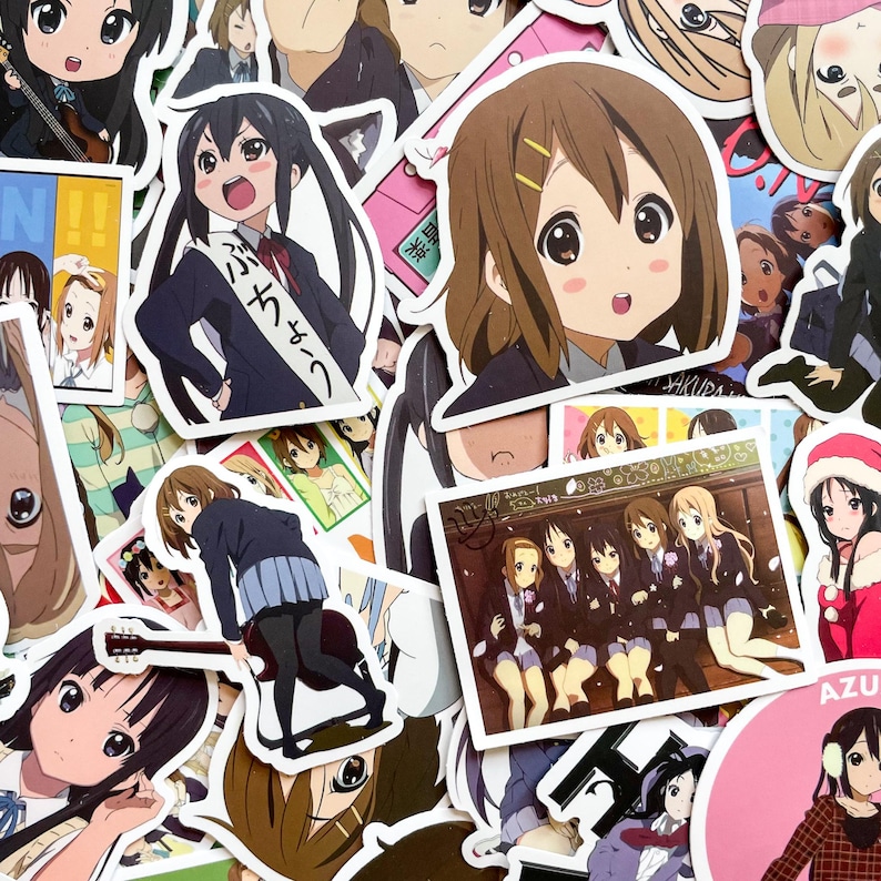 50pcs K-on Stickers, Japanese Cartoon Stickers, Cute Band Member ...
