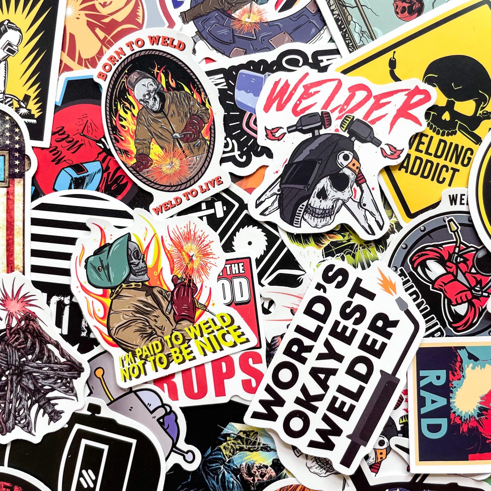 50pcs Welding Stickers, Skull Welder Stickers, Funny Job Stickers ...