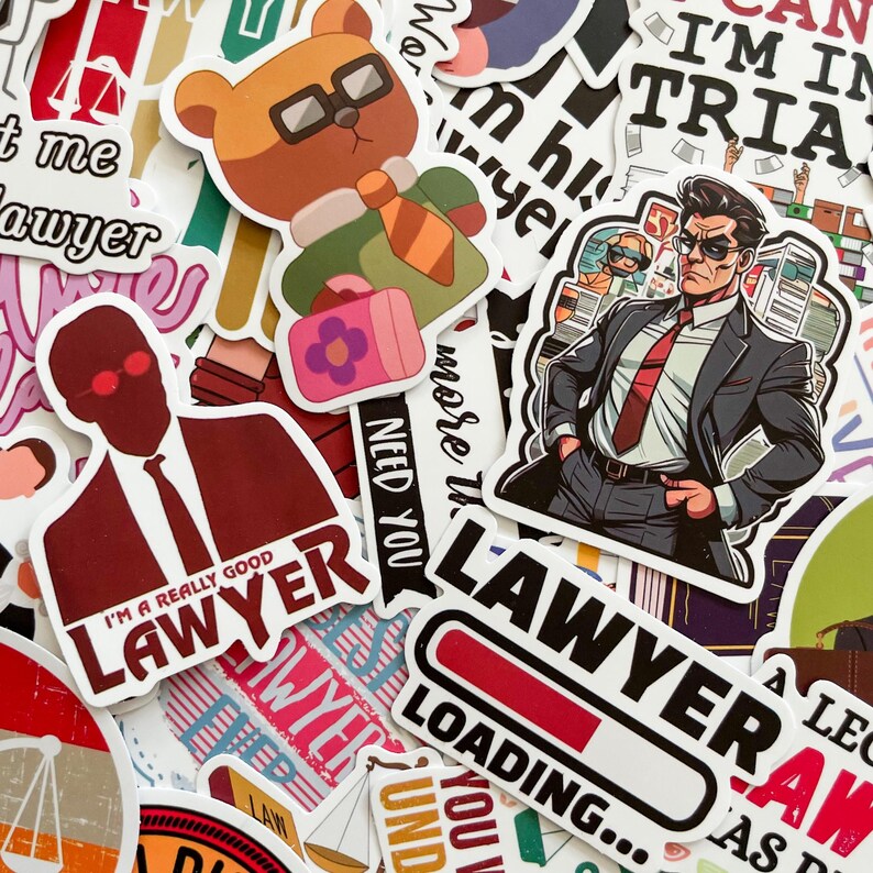 Pack of Legal Stickers, 50pcs Funny Lawyer Stickers, Law School Theme ...