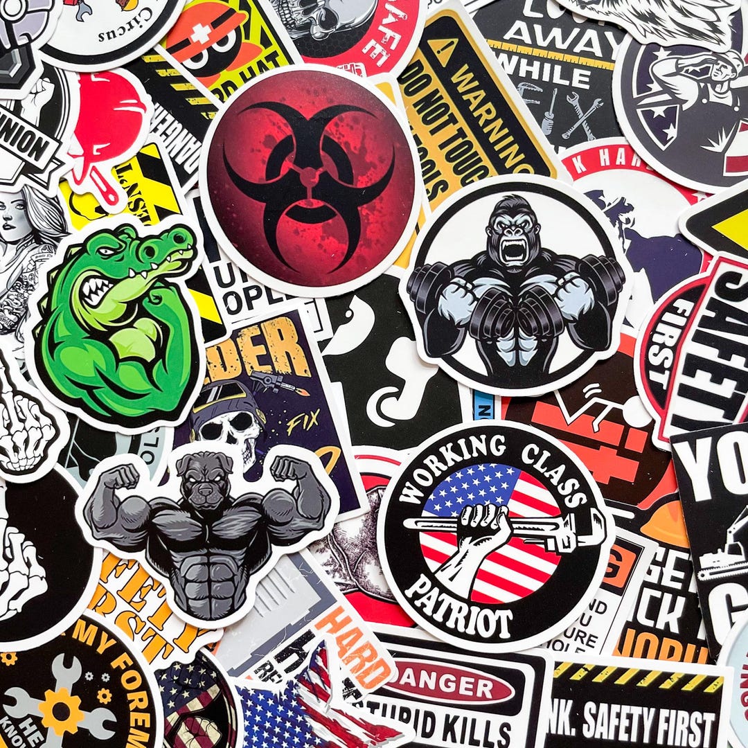 50pcs Safety Decals, Hard Hat Stickers, Construction Helmet Stickers ...