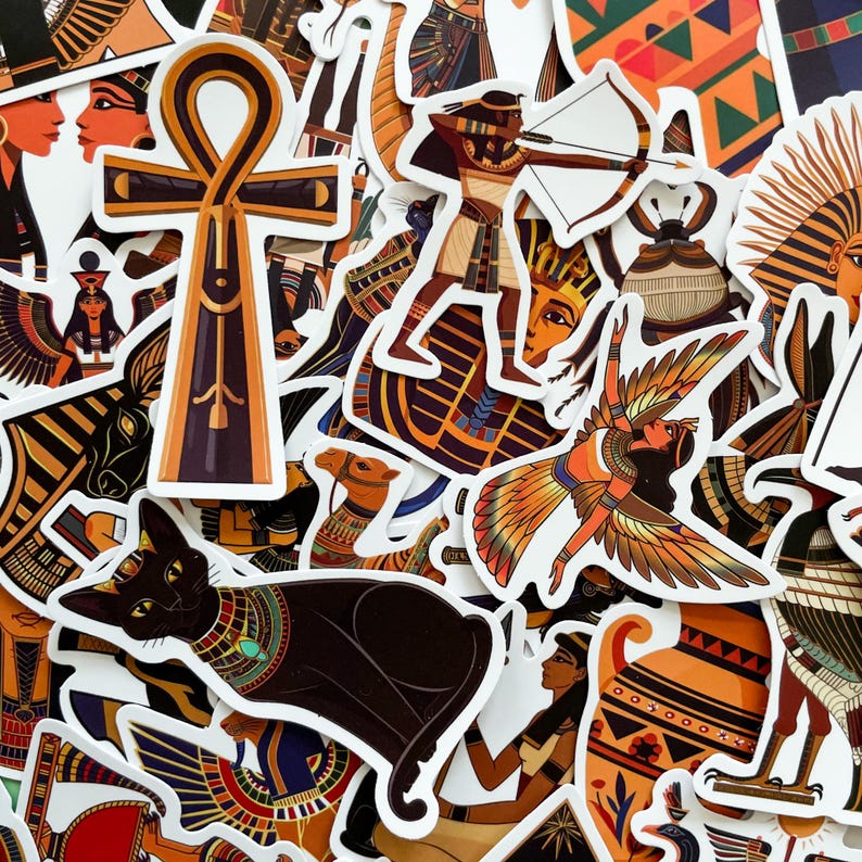 Pack of Egyptian Art Stickers, 50 Ancient Egypt Stickers, Egyptian ...