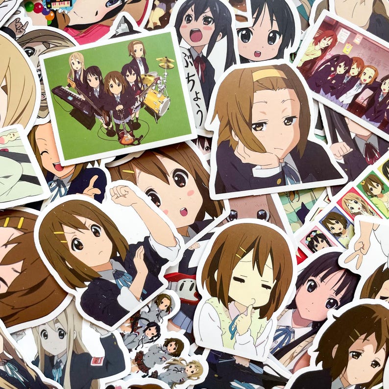 50pcs K-on Stickers, Japanese Cartoon Stickers, Cute Band Member ...