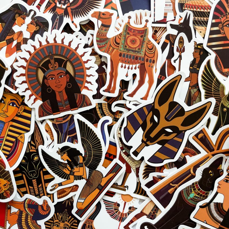 Pack of Egyptian Art Stickers, 50 Ancient Egypt Stickers, Egyptian ...