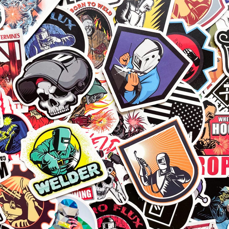 50pcs Welding Stickers, Skull Welder Stickers, Funny Job Stickers ...