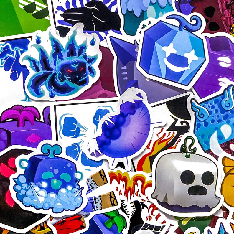 Pack of 50 Blox-fruits Stickers, Roblox Game Stickers, Anime Style ...