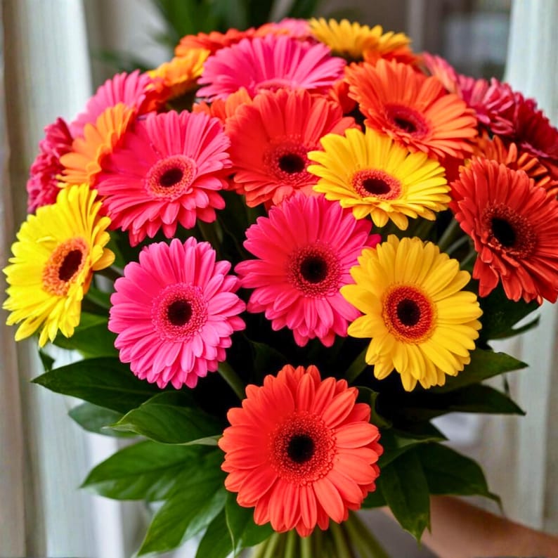 200 California Giants Mix Gerbera Daisy Seeds Large Colorful Blooms ...