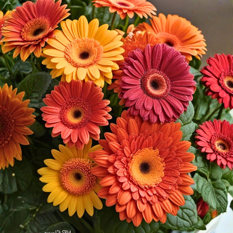 200 California Giants Mix Gerbera Daisy Seeds Large Colorful Blooms ...