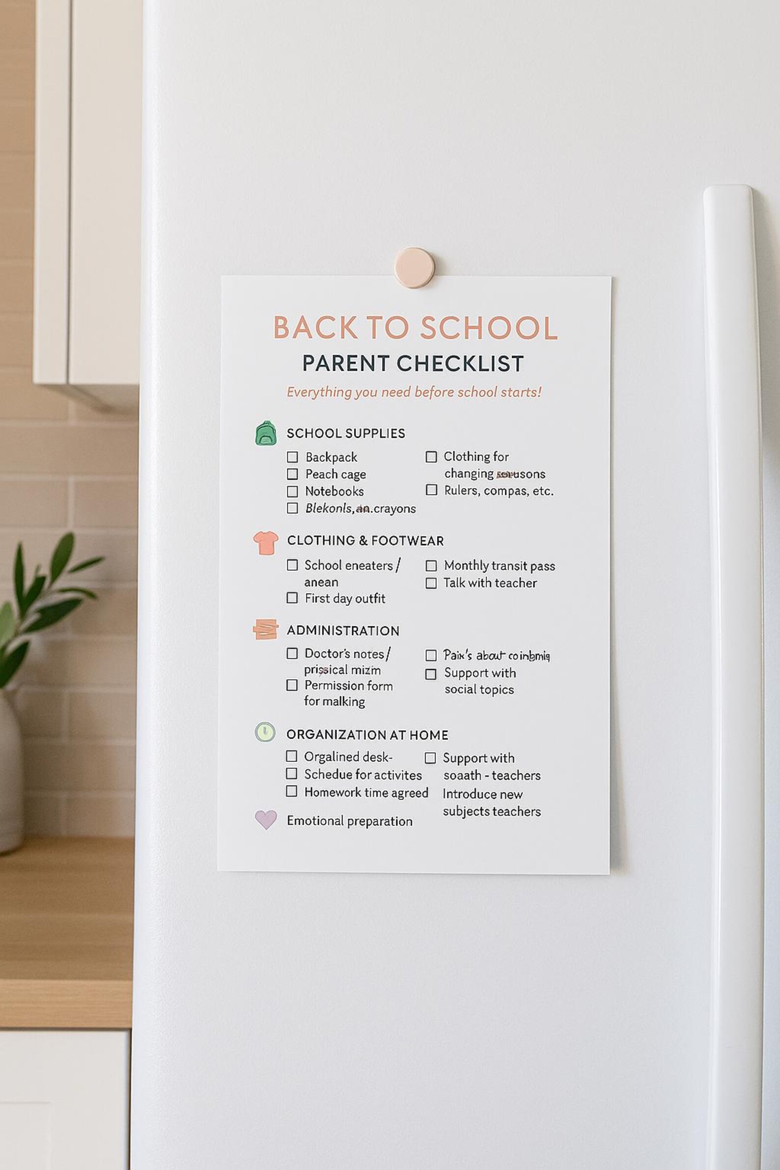 Back to School Parent Checklist: Printable School Prep List (PDF ...