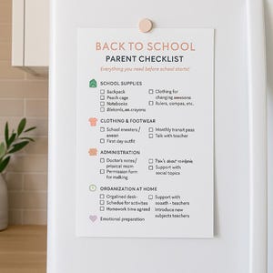 Back to School Parent Checklist: Printable School Prep List (PDF ...