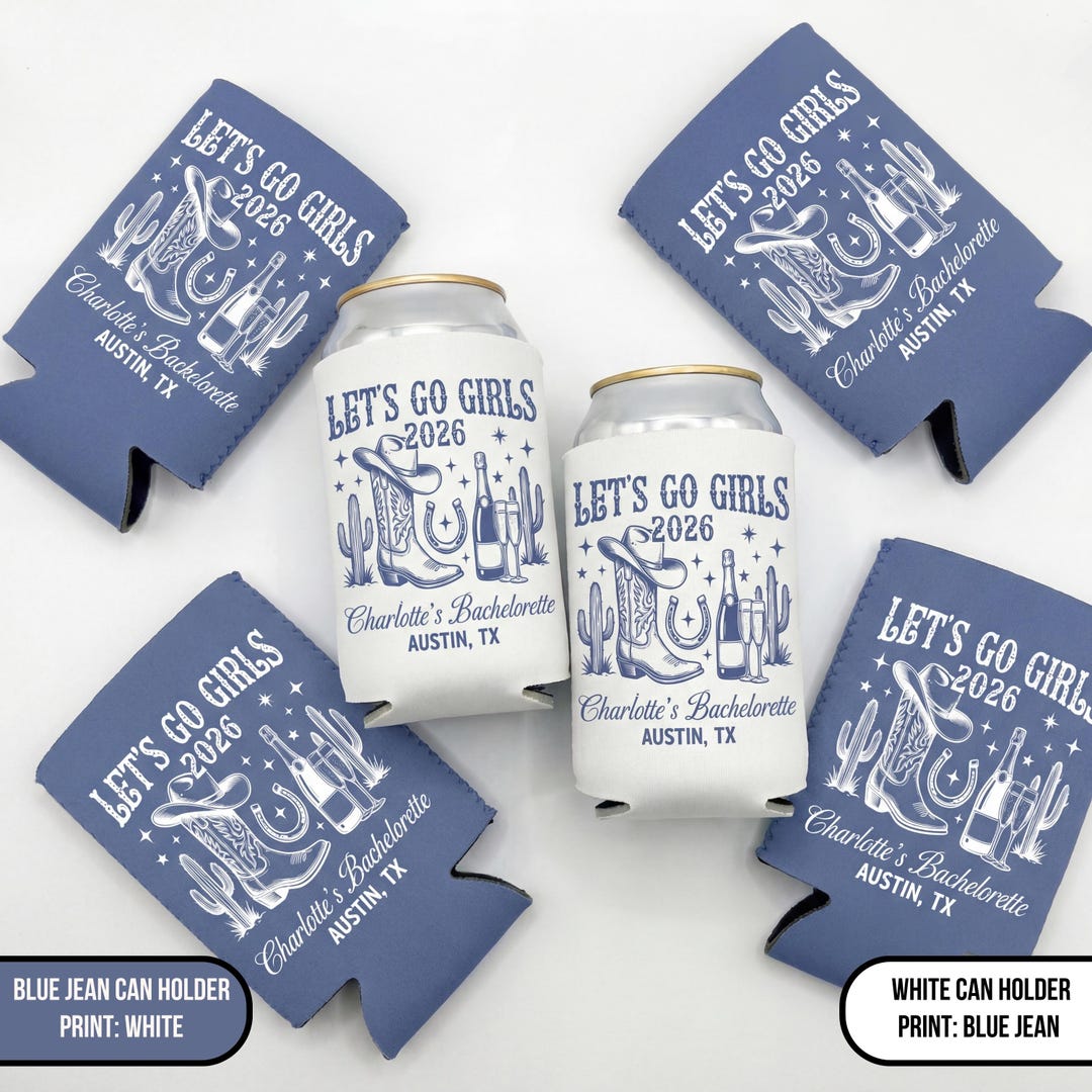 Personalized Western Bachelorette Can Coolers, Last Rodeo Party Favors ...