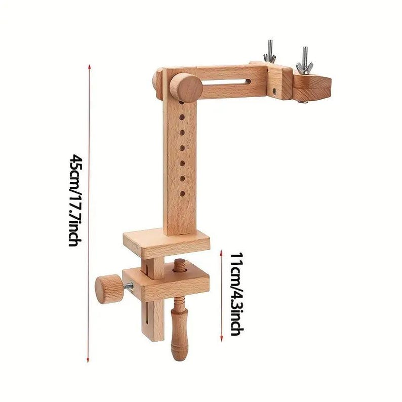 Adjustable Wooden Embroidery Stand Clamp – Hands-free Cross Stitch Hoop ...