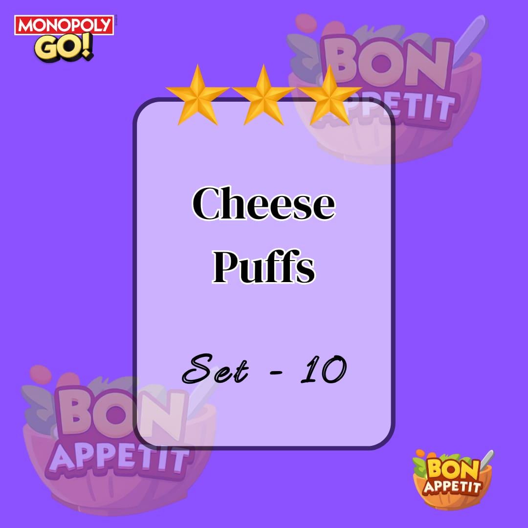 Monopoly Go Stickers 3 Star - Cheese Puffs - Bon Appetit Album - Etsy