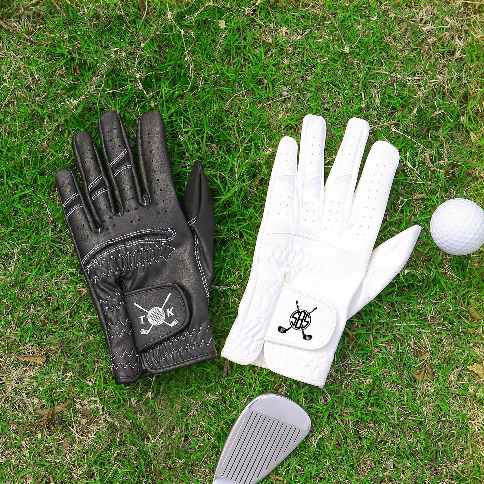 Custom Golf Glove With Personalized Initials, Breathable PU Leather ...