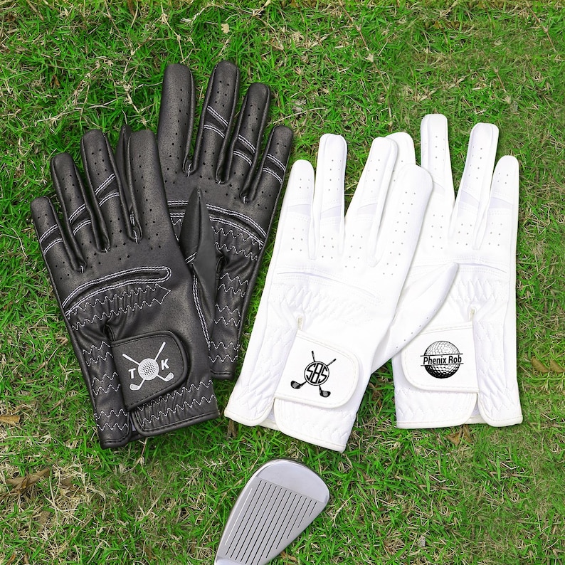 Custom Golf Glove With Personalized Initials, Breathable PU Leather ...