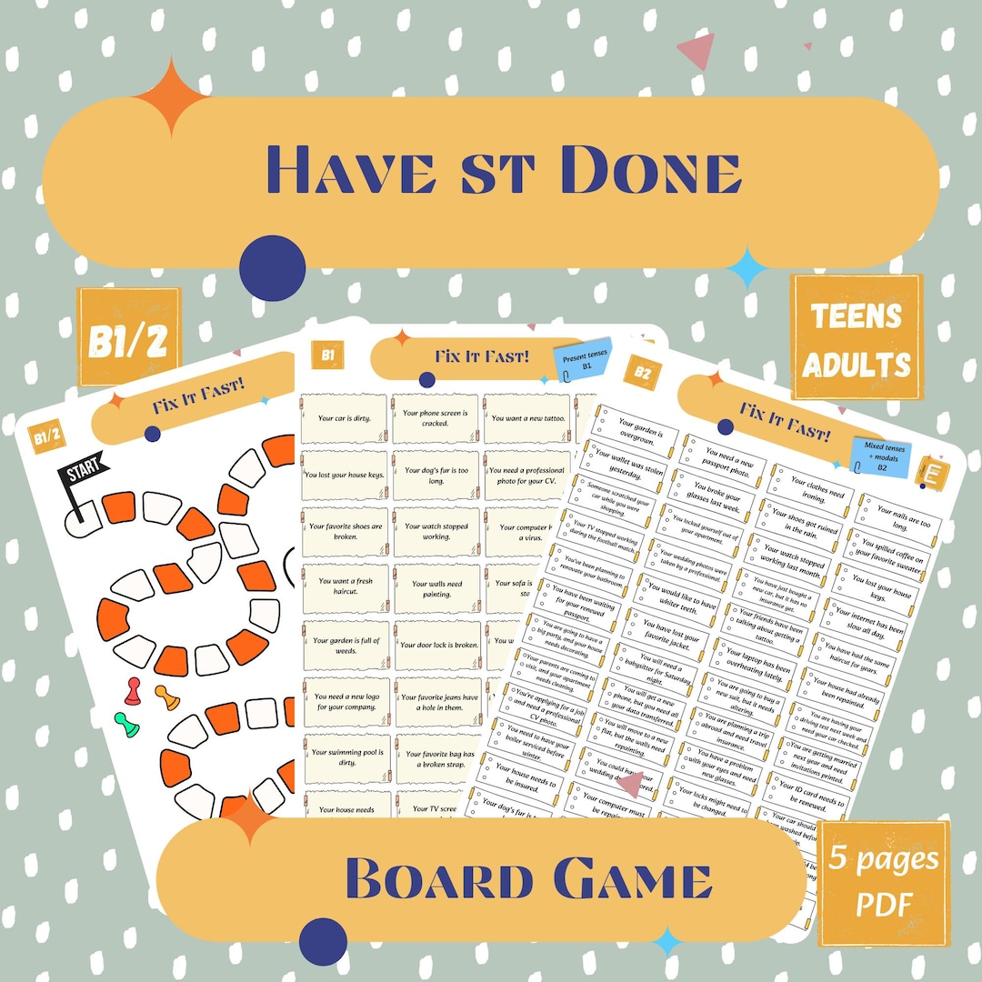 Fun ESL Grammar Game – Have Something Done | No-prep Speaking Practice ...