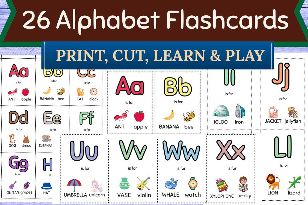 Cartes ABC pour l'éducation, alphabet préscolaire, cartes pour ...